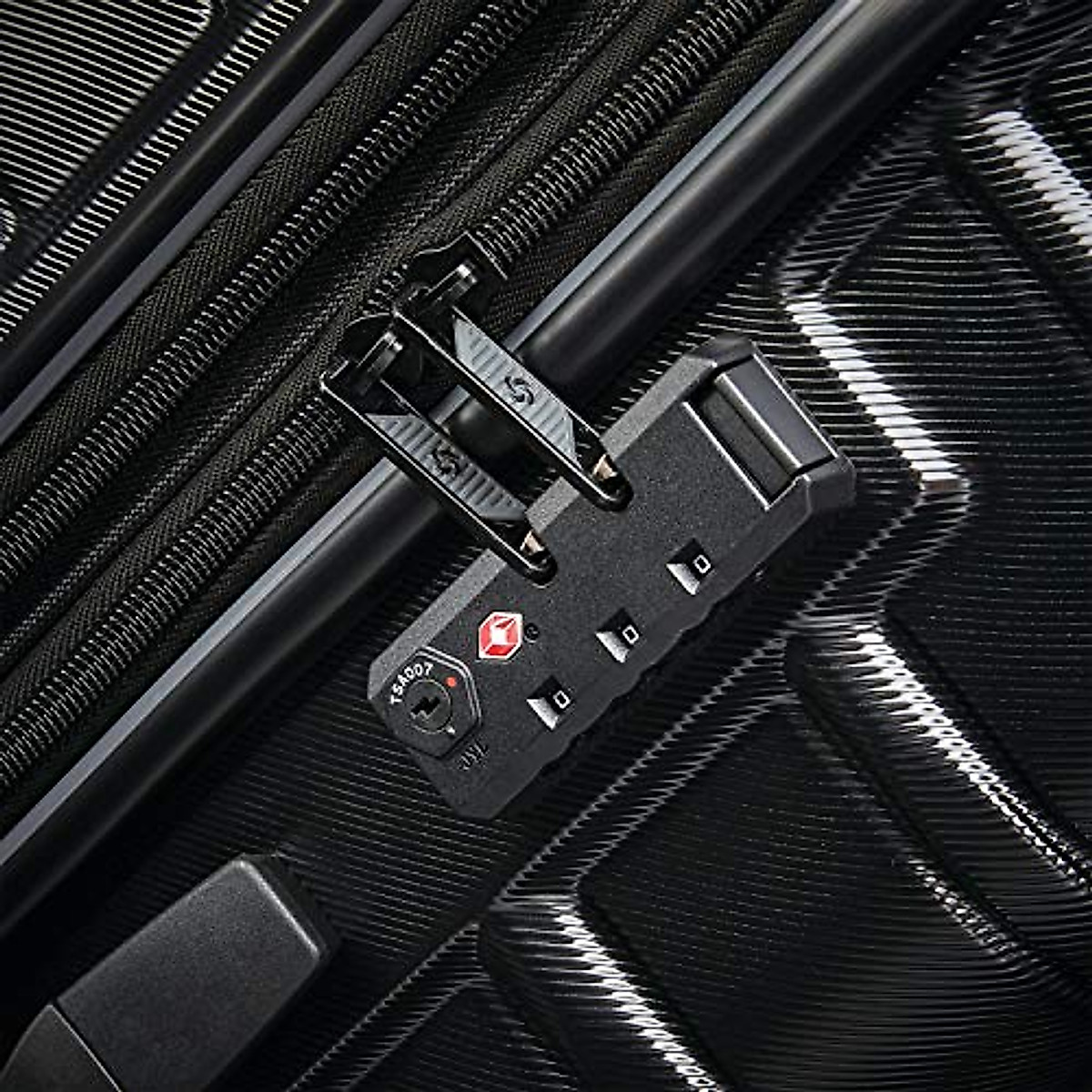 Samsonite Omni 2 Hardside Expandable Luggage with Spinner Wheels, Checked-Large 28-Inch, Midnight Black