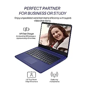 HP 2023 Newest 14" Thin and Light Laptop for Student and Business, Intel Celeron N4120, 16GB RAM, 320GB Storage (64GB eMMC+256GB Micro SD), 12H Long Battery, Win 11 Home S, Bundle with JAWFOAL