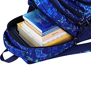 MYGOO Kids Backpack for Boys | Primary School Backpack for Teen | Doubleday Collection | 17" tall | Gamer Blue