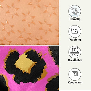 YETTASBIN Leopard Crate Pet Bed, Portable Washable Dog Cat Mat, Soft Comfortable Pet Mattress with Non-Slip Bottom for Dogs Cats Sleeping, 24 x 18 Inch