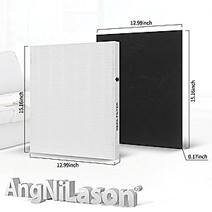 AP-1512HH Replacement Filter H13 Ture HEPA Compatible with Coway AP-1512HH, AP-1518R, AP-1519P, Airmega 200M Air Purifier, Part# 3304899, 1 HEPA Filter + 2 Carbon Pre-Filters