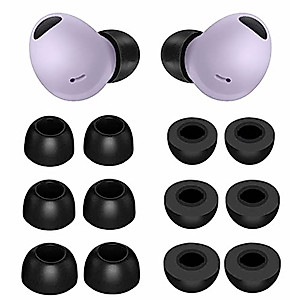 6 Pairs Galaxy Buds 2 Pro Memory Foam Ear Tips, S/M/L Noise Reduce Anti-Slip No Silicone Pain Comfortable Fit in Case Earbuds Compatible with Samsung Galaxy Buds 2 Pro 2022 Release - Graphite