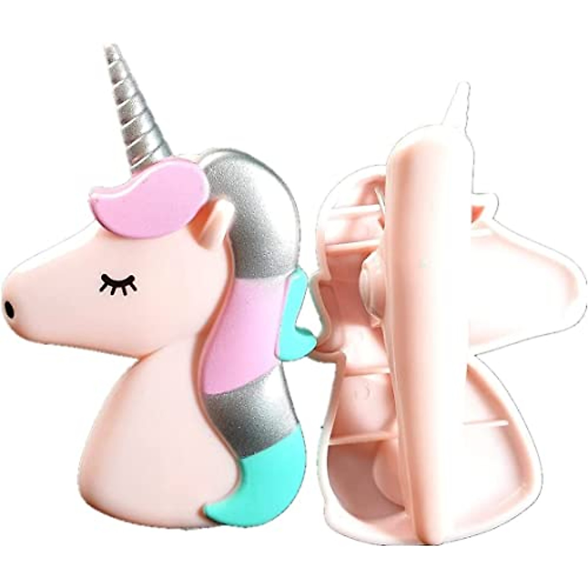 2 Set (4 Ct) Pink Ice Cream / Pink Unicorn Beach Towel Clips Jumbo Size for Beach Chair, Cruise Beach Patio, Pool Accessories for Chairs, Household Clip, Baby Stroller