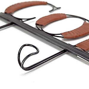 NIKKY HOME Coffee Mug Wall Rack, Metal Coffee Cup Holder Wall Mounted with 4 Hooks and Rustic Leather Mug Holder Coffee Word Sign and Cutout Design