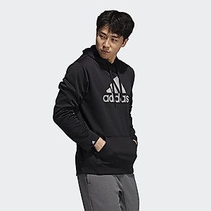 adidas Men's Game and Go Pullover Hoodie, Black/Black, Medium