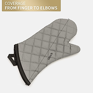 Oven Mitts 1 Pair of Quilted Terry Cloth Cotton Lining,Extra Long Professional Heat Resistant Kitchen Oven Gloves,16 Inch