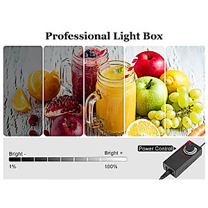 Lightbox, GLZ 24x24 Inch Photo Studio Light Box Shooting Tent Kit with Dimmable and Movable LED Lights, Carry Bag and 3 Color backdrops for Photoshoot (White Black Orange)