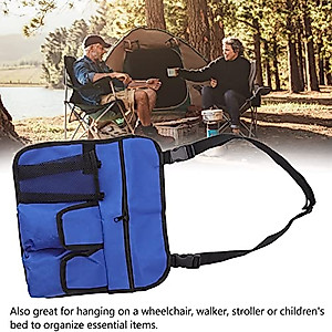 Jeanoko Chair Side Pocket Organizer, Waterproof Camping Chair Hanging Bag Easy to 600D Oxford Cloth for Beach Chairs(Blue)