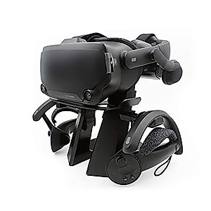 AMVR VR Headset Display Stand and Controllers Holder,Facial Interface Bracket & PU Leather Foam Face Cover Pad Replacement Comfort Set for Valve Index Headset (VR Stand + Face Cover)
