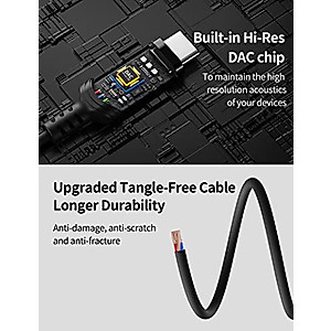 USB C Headphones Wired Earphones HiFi Stereo Type C Earbuds Noise Canceling in-Ear Headset with Mic Volume Control Bass for Samsung S23 S22 Ultra S21 FE S20 A53 Fold4 Pixel 7 6 6a 5 iPad Pro MacBook