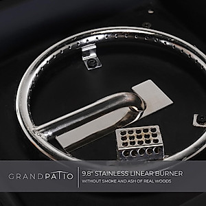 Grand Patio Outdoor Propane Fire Pit Table 32-Inch Square Gas Fire Pit with CSA Safety Approval 40000 BTU Heat Sling Base Ceramic Tile Top and Lava Rock for Garden, Backyard, and Deck Parties