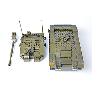 QLT Military Tank Building Blocks Set,Merkava WW2 Military Tank Armed Tank with 5 Soldier Figures,Toys Gift for Boys 8-12(343 Pcs)