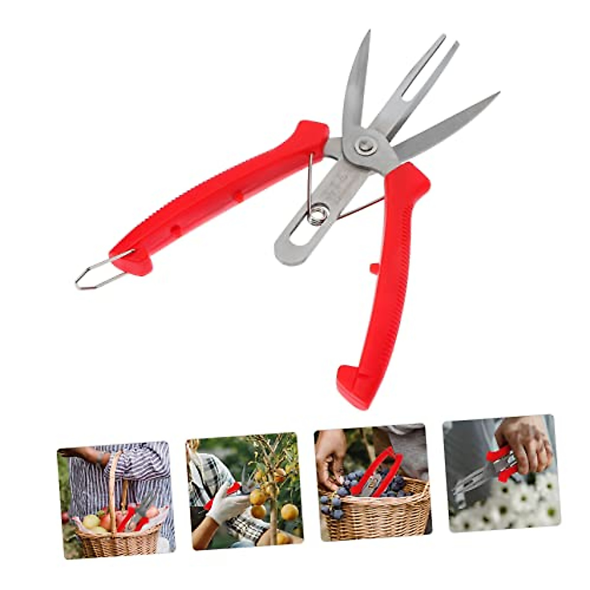 YARNOW 1pc Double Edge Picking Scissors Handheld Pruners Plant Tree Branch Cutter Gardening Hand Pruner Gardening Shears Plant Tree Pruning Shears Stainless Steel Branch Shears Abs
