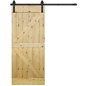 U-MAX 6.6 FT Sliding Barn Wood Door Basic Sliding Track Hardware Kit (Basic "J")