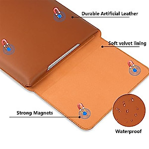 Hyfant Laptop Sleeve Protective Case with Foldable Stand Leather Laptop Briefcase Ultra-Thin Cover Notebook Handbag for MacBook Air/Pro Dell HP Lenovo Acer ASUS Samsung LG GIGABYTE Chromebook 15"-16"