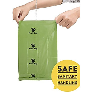 Pets N Bags Dog Poop Bags, Dog Waste Bags, Biodegradable Unscented Refill Rolls, Includes Dispenser