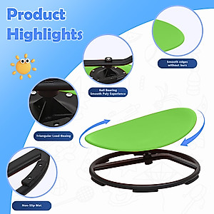 makarci Kids Sensory Swivel Chair - Spinning Chair for Autistic Kids, Toddlers & ADHD, Sit and Spin Toy for Autism Sensory Play, Body Coordination, and Relieving Motion Sickness (Green)