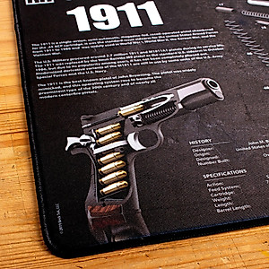 TekMat Ultra 20 Premium 15" X 20" 1/4" Thick Oil Resistant Non-Slip Waterproof Stitched Edges Handgun Cleaning Mat for use with 1911 | 1911 3D