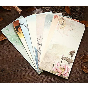 Retro Stationery Paper And Envelopes Set Letter Paper A4- Cute Kawaii Special Design Chinese Style Writing Stationery Paper Envelopes-32 Pack Stationery Paper and 16 Pack Envelopes(Retro)