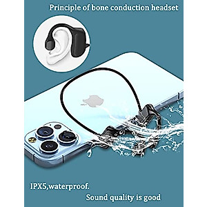 CHIMNE Bone Conduction Bluetooth Open-Ear Headphones -Sweat Resistant Wireless Headphones for Exercise and Running