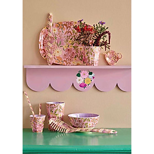 RICE BY RICE Melamine Medium Cup - Soft Pink - Daisy Dearest Print - 8.4oz