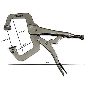 ION TOOL 11” C-Clamp Locking Pliers, Large, Swivel Pads