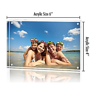 Americanflat 4x6 Acrylic Picture Frame - Double Sided Frames with Magnetic Corners - Transparent Acrylic Frames for Desk or Tabletop Display - 4x6 Picture Frame with Microfiber Cloth Included