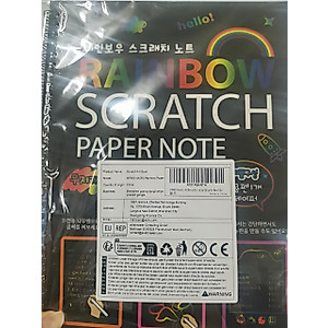 MEMX Scratch Art Books for Kids, 2 Pack Rainbow Magic Scratch Paper Black Scratch it Off Art Crafts Notes Boards Sheet with 2 Wooden Stylus for Best Gifts