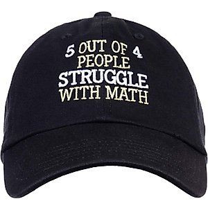 Ann Arbor T-shirt Co. 5 of 4 People Struggle with Math | Funny School Teacher Teaching Humor Baseball Dad Hat Black