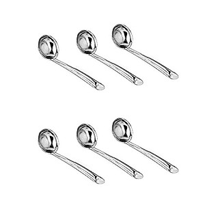 Indian Crafts idea Stainless Steel Oil and Ghee Pot of Spoons, Stainless Steel Ghee,Oil Pot with Spoon for Kitchen Dining Storage Container, Set of 6(7 cm)