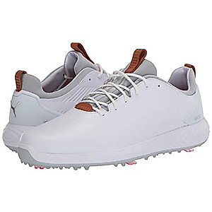 Puma Golf Men's Ignite Pwradapt Leather 2.0 Golf Shoe, White, 9 M US