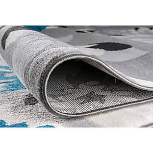 Rugshop Modern Floral Design Area Rug for Living Room,Bedroom,Home Office,Kitchen Non Shedding Area Rug 7'6" X 9' 5" Blue