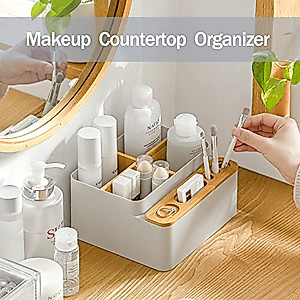 MORNITE Desktop Storage Organizer Drawer Organizers Remote Control Holder Makeup Caddy for Countertop Home Office Supplies Pencil Card Box Container