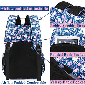 Leaper Girls Kawaii Laptop Backpack for School Boys Backpack Kids Travel Backpack Women Bookbag Cute School Bag College Bag Cat Dark Blue