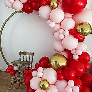 RUBFAC Ruby Red Balloons Different Sizes 105pcs 5/10/12/18 Inch Dark Red Christmas Balloon Garland Kit for Wedding Valentine's Day Birthday Party Supplies Bridal Shower Decorations
