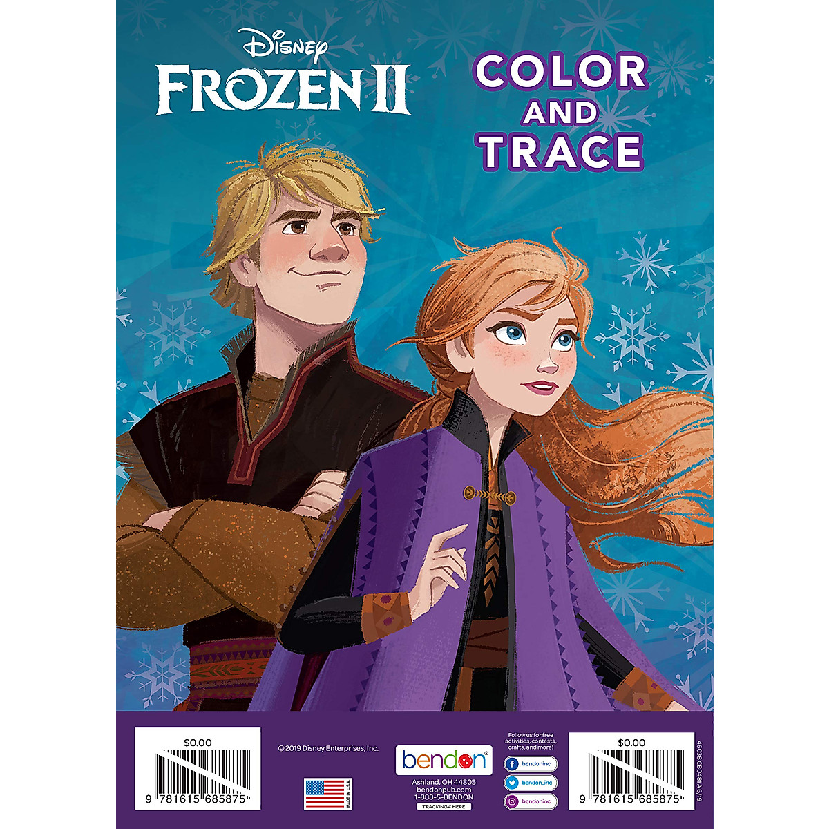Disney Frozen 2 Elsa and Olaf 48-Page Color and Trace Activity Book, Bendon 46038