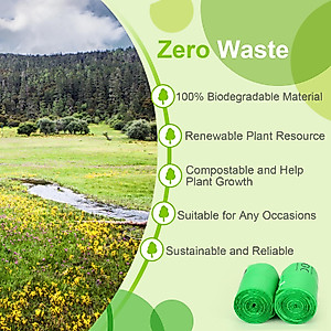 MIDOFELD 2.6 Gallon Compostable Bags, Biodegradable Small Trash Bags 100 Count Waste Basket Liner for Food Scrap, 0.8 mil Extra Thick Garbage Bag for Kitchen Countertop Bin, T-Shirt Bag BPI Certified