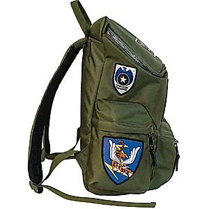 Top Gun Nylon Backpack with Patches (Olive)