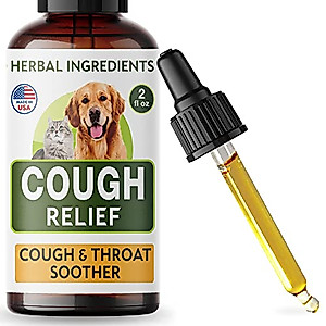 Kennel Cough Herbal Drops for Dogs & Cats - Cough Relief - Throat Soother - Homeopathic Respiratory Support - Dry, Wet Pet Cough and Cat Asthma, Sinus Congestion Treatment - Made in US - 2 Fl Oz