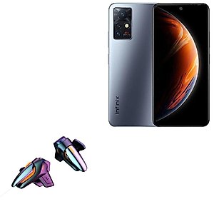BoxWave Gaming Gear Compatible with Infinix Zero X (Gaming Gear Touchscreen QuickTrigger, Trigger Buttons Quick Gaming Mobile FPS for Infinix Zero X - Jet Black
