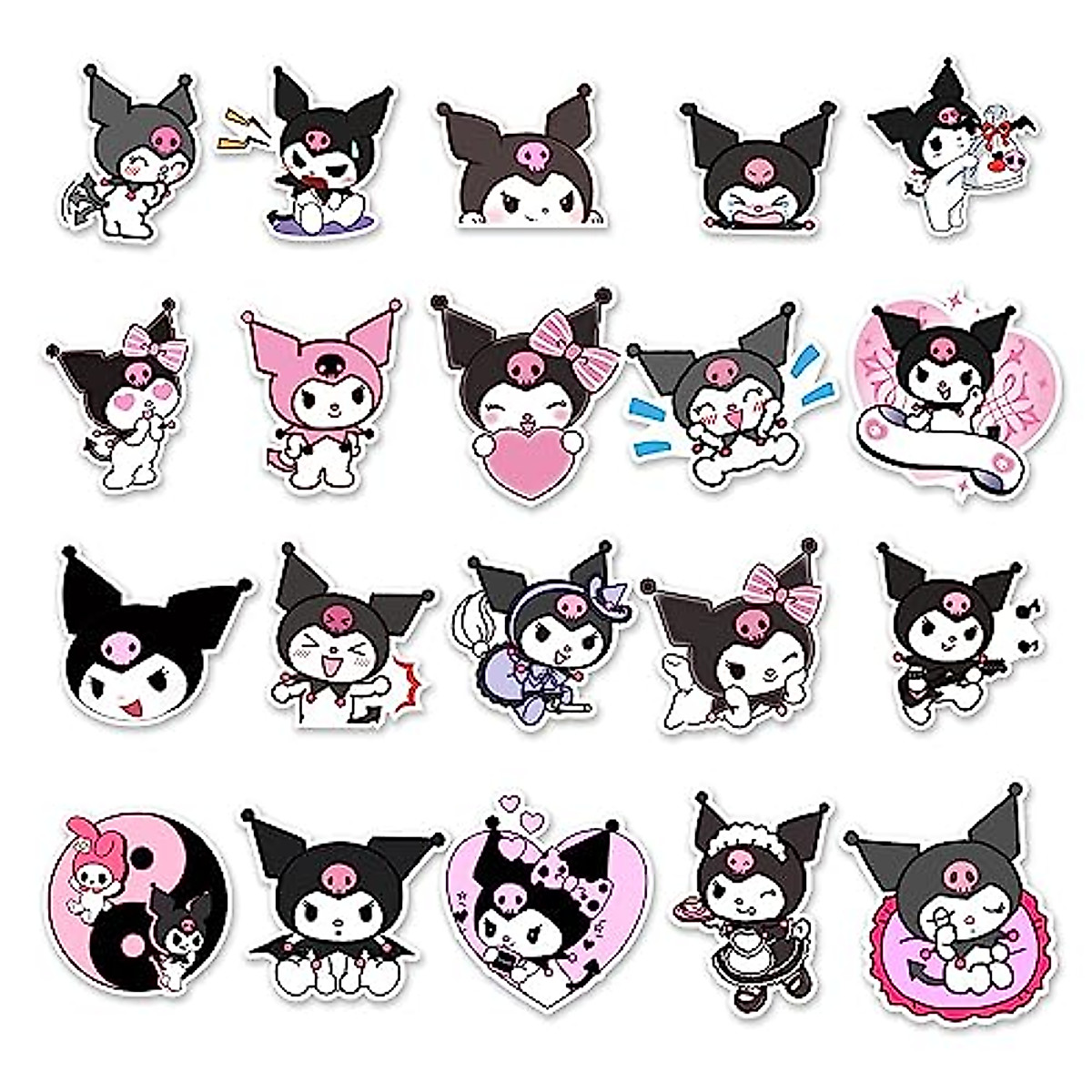 Kawaii Stickers Kuro Cartoon Mi Stickers Cute Image Graffiti Stickers for Kids and Girls DIY Kawaii Sticker Laptop Bedroom Decoration Water Cup Waterproof Stickers 50 Pcs