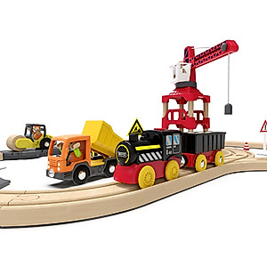 Battery Operated Locomotive Train, Magnetic Train Toy for Wooden Tracks, Motorized Train Compatible with Thomas, Brio, Chuggington, Melissa & Doug
