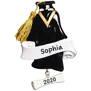 Personalized Graduation Gown Christmas Ornament 2022 | Christmas Decoration Ornament | Custom Writing Names Ornament