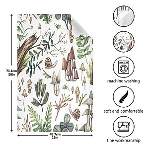 Kigai Kitchen Towels Set of 4, Retro Plants Highly Absorbent Dish Towels Reusable Cleaning Cloths Washable Tea Towels Hand Towel 28 x 18 Inch