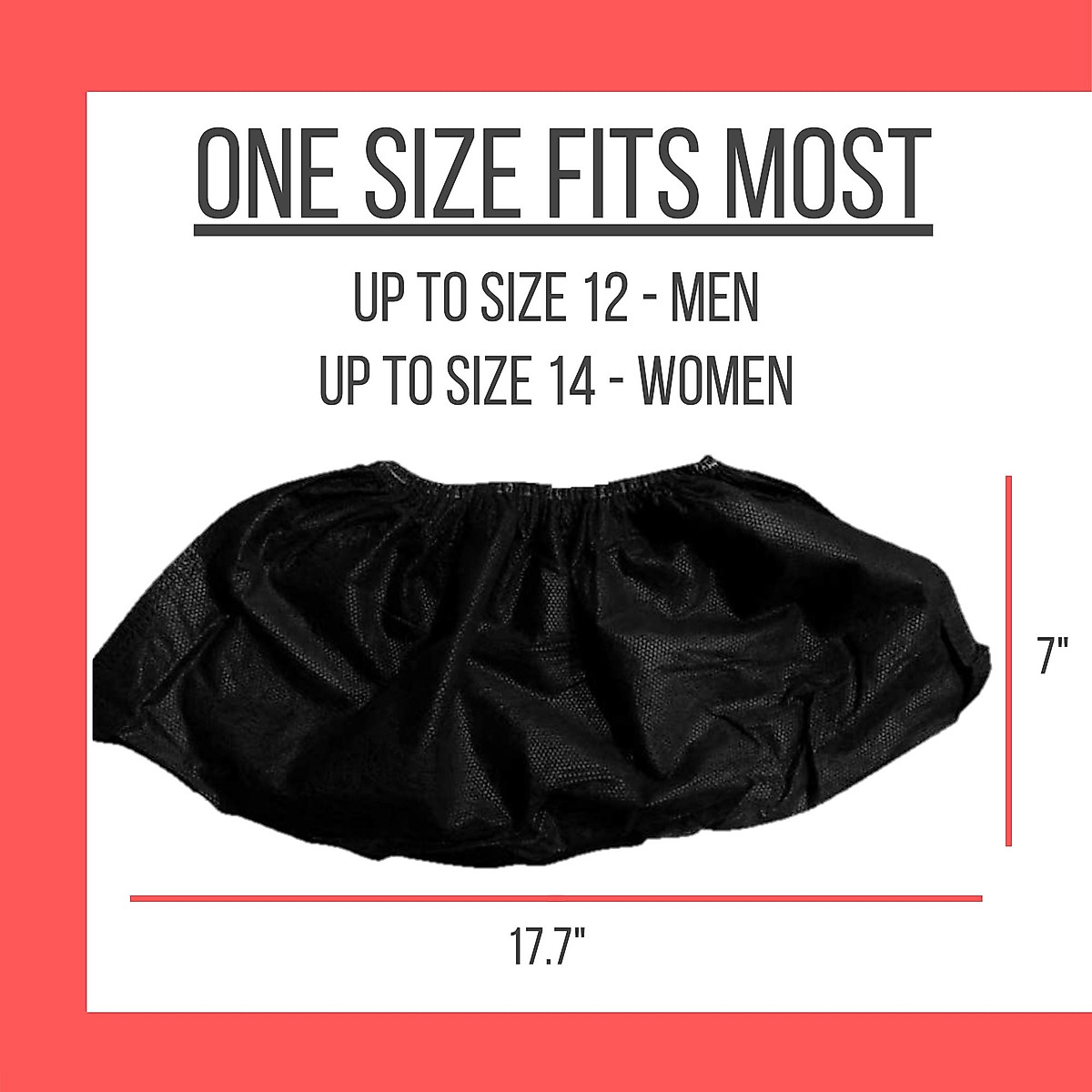 RE GOODS Shoe Covers - X Large Elastic Fit, Extra Thick, 100 Pack, Black Disposable Boot and Shoe Booties, Non Slip, Indoor Outdoor Use