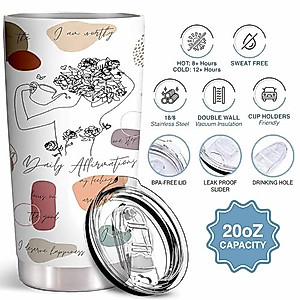 WIPI Inspirational Tumbler for Women, Mom Daily Affirmations Cup, Affirmation Gifts for Women Wife Family and Loved Ones, Positive Affirmation Gifts, Mom Daily Affirmations Cup Tumbler 20 Oz