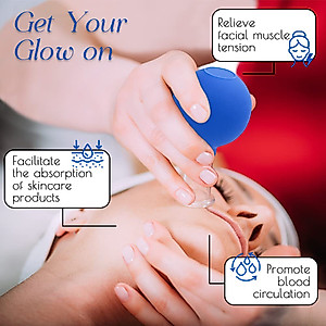 4 PCS Glass Facial Cupping Set | Silicone Vacuum Suction | Cupping Massage Therapy | A Kit for Anti Cellulite, Anti Wrinkle and Instantly Ageless Skin | for Eyes, Face and Body