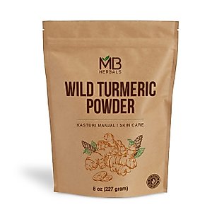 MB Herbals Wild Turmeric Powder 8 oz / 0.5 LB | Organic-Cultivated Kasturi Manjal| Amba Haldi | Kasturi Turmeric | No Preservatives | Chemical Free | For Face Packs & Face Mask