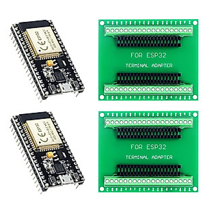 KeeYees 2pcs ESP32 WiFi Development Board with 2pcs Breakout Board (38PIN)