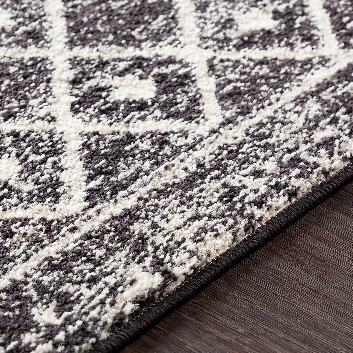 Livabliss Chester Boho Moroccan Area Rug,9' x 12'6",Black